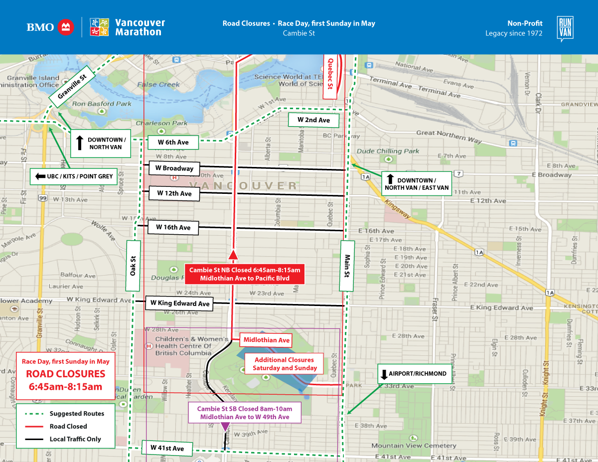 Road Closures | BMO Vancouver Marathon